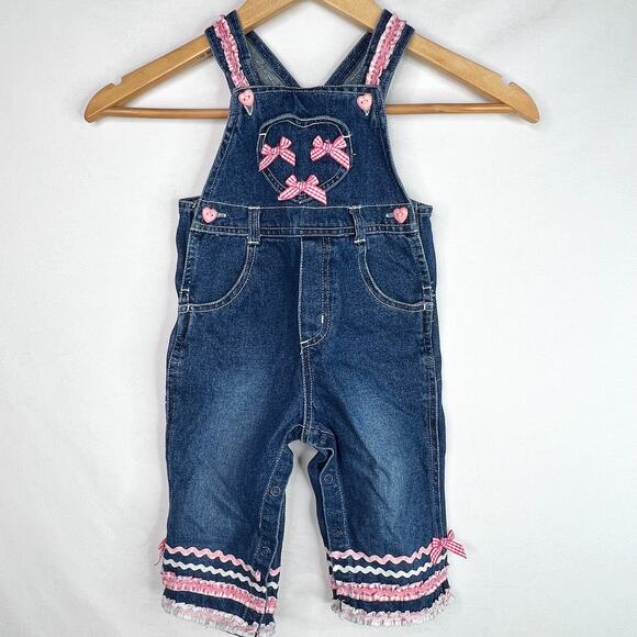 Vintage | One Pieces | Vintage Ruffle Heart Overalls 8mo | Poshmark